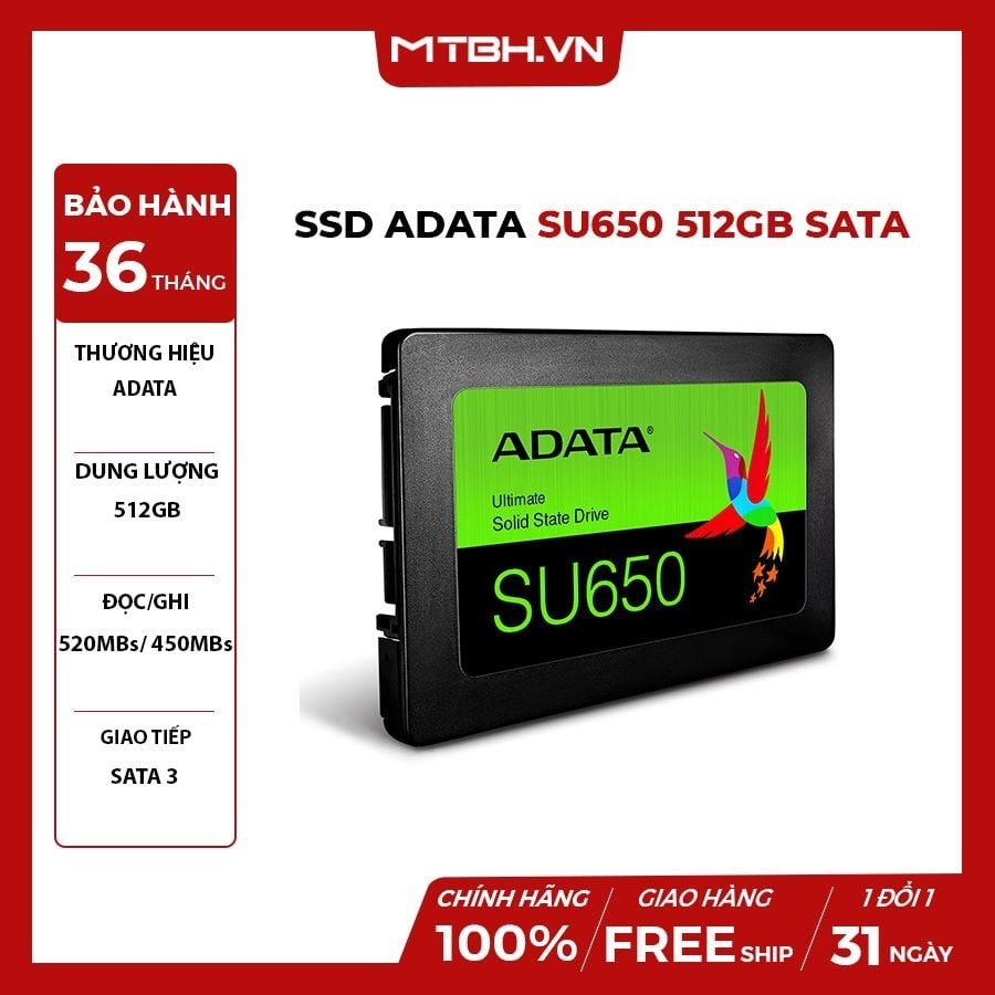 SSD ADATA SU650 512GB SATA III 2.5" | Shopee Việt Nam