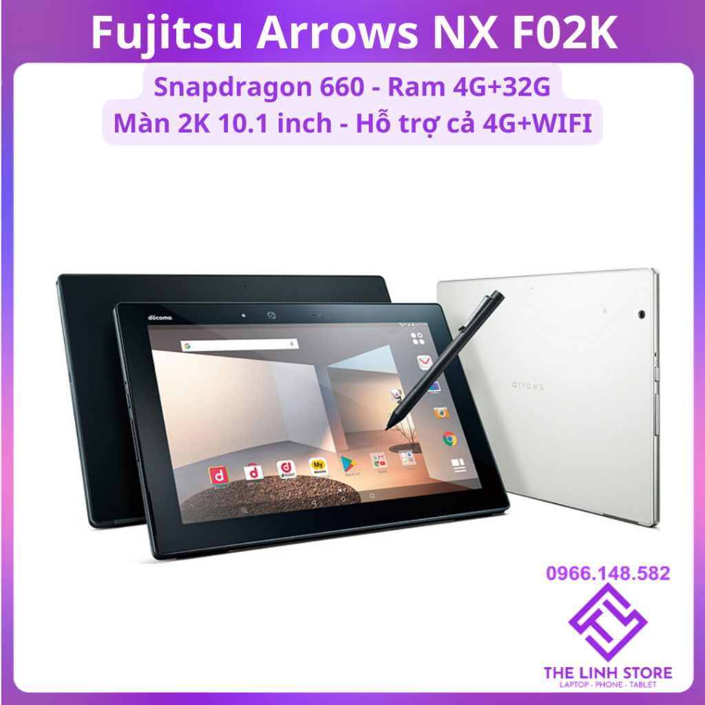 Máy tính bảng Fujitsu Arrows F02K màn 2K 10inch có 4G LTE - Snapdragon ...