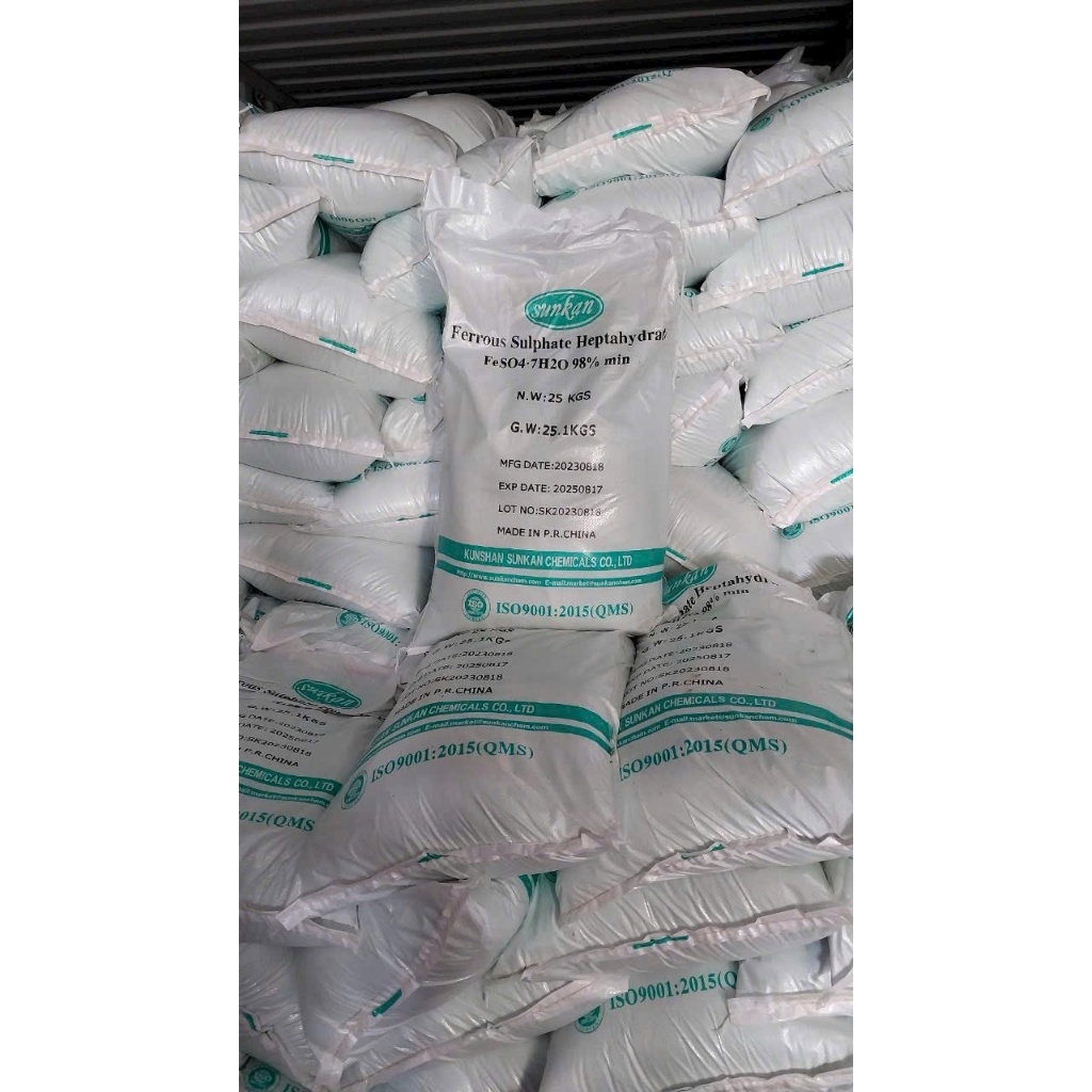 Bao 25kg Phân Bón Ferrous Sulphate Heptahydrate (FeSO4.7H2O) (Dạng tinh ...