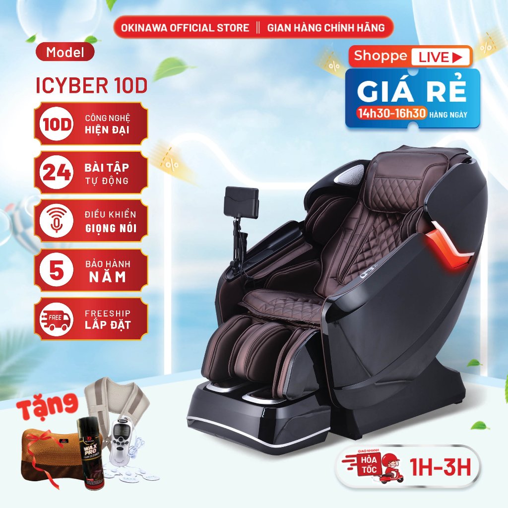 Ghế massage toàn thân cao cấp Okinawa ICYBER 10D, công nghệ massage mới ...