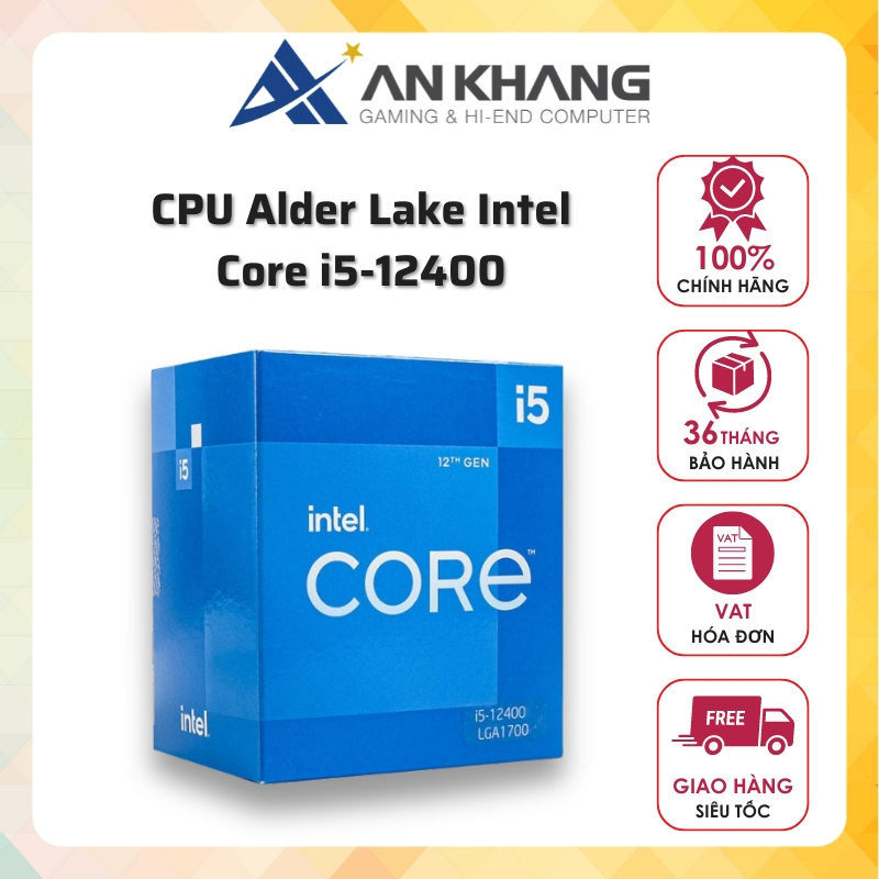 Bộ Vi Xử Lý CPU Alder Lake Intel Core i5-12400 Processor (18MB, up to 4.40GHz, 6 nhân 12 luồng ...