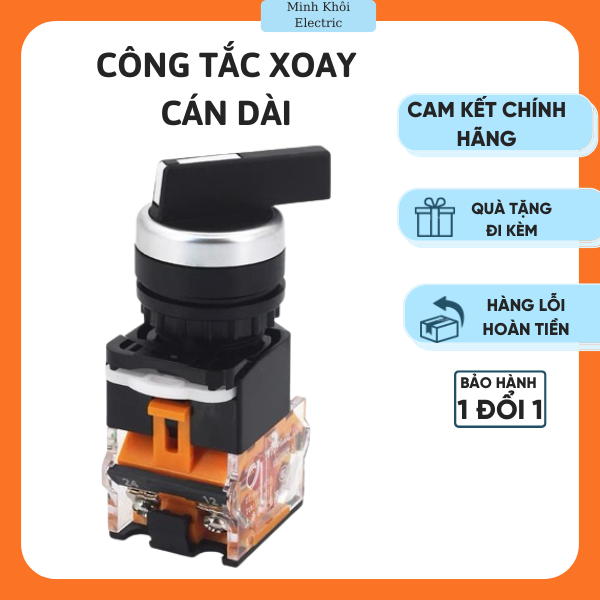 Công tắc xoay chuyển mạch cán dài,công tắc chuyển mạch 2 và 3 vị trí phi 22mm,vặn 2 vị trí,vặn 3 ...
