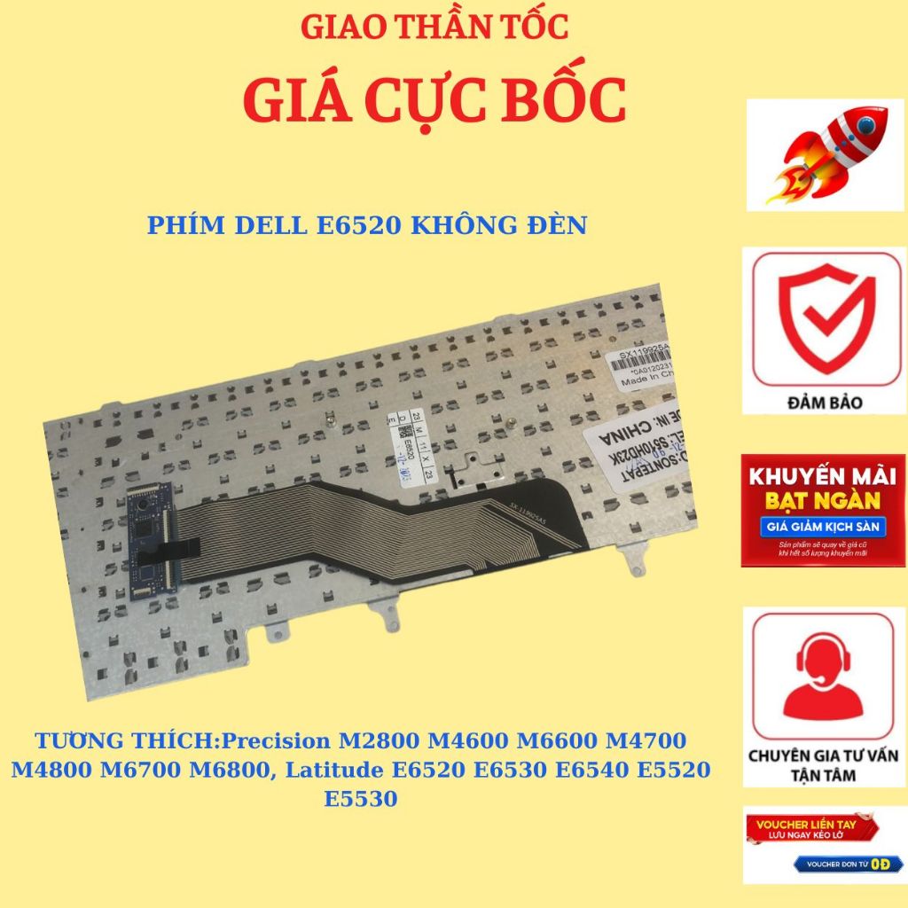Bàn Phím Laptop DELL E6520 E6530 PRECISION M4800 M6800 LATITUDE E6540 ...