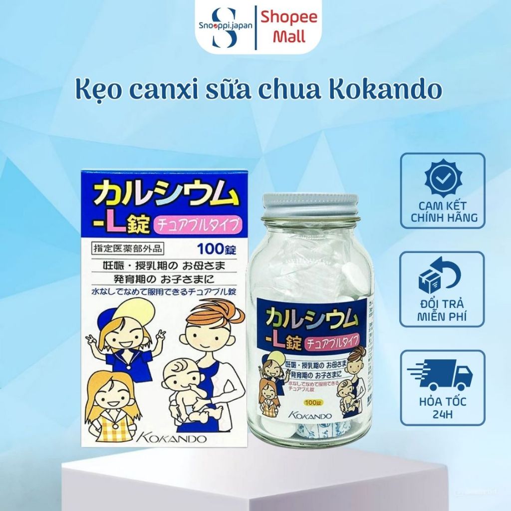 Kẹo canxi sữa chua Kokando Nhật Bản giúp hỗ trợ bổ sung canxi cho trẻ ...