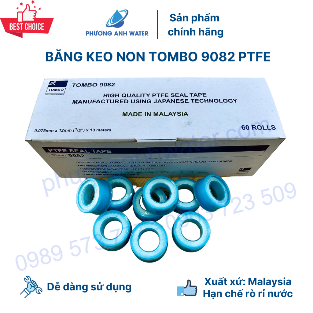 Băng keo non - cao su non - băng keo lụa Tombo 9082 PTFE, quấn ống nước ...