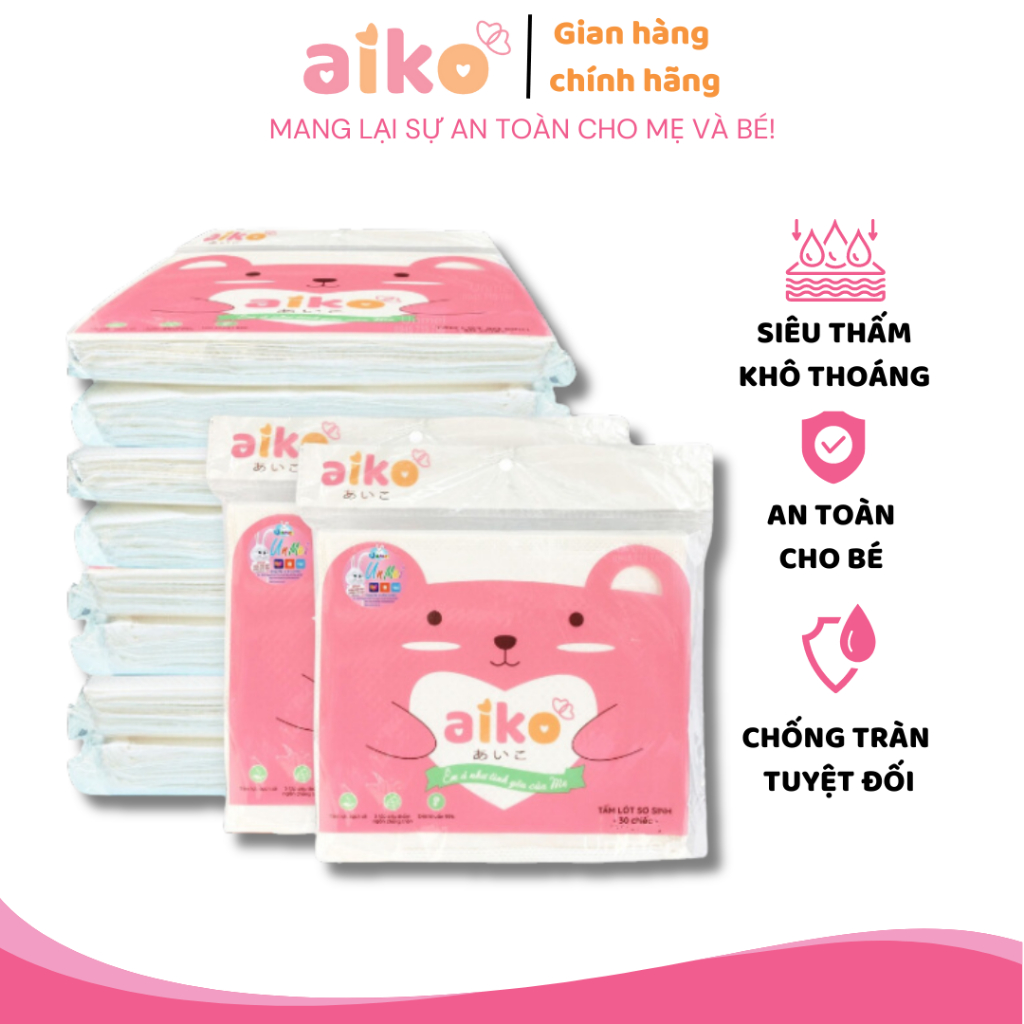 [CHÍNH HÃNG] Tấm lót sơ sinh Aiko Miếng lót phân xu Aiko Cao Cấp Cho Bé ...