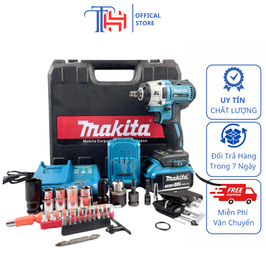 Máy siết bulong Makita DF331D 20v, động cơ không chổi than 3 đèn led ...