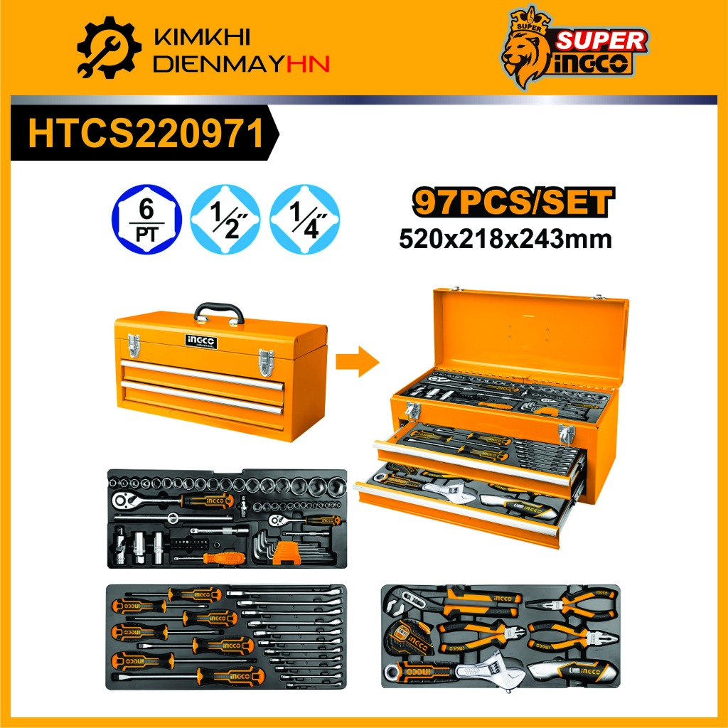 Bộ HTCS220971 - 97 PCS , Bộ đa năng HKTHP21201 - 120PCS, Bộ tuýp ...