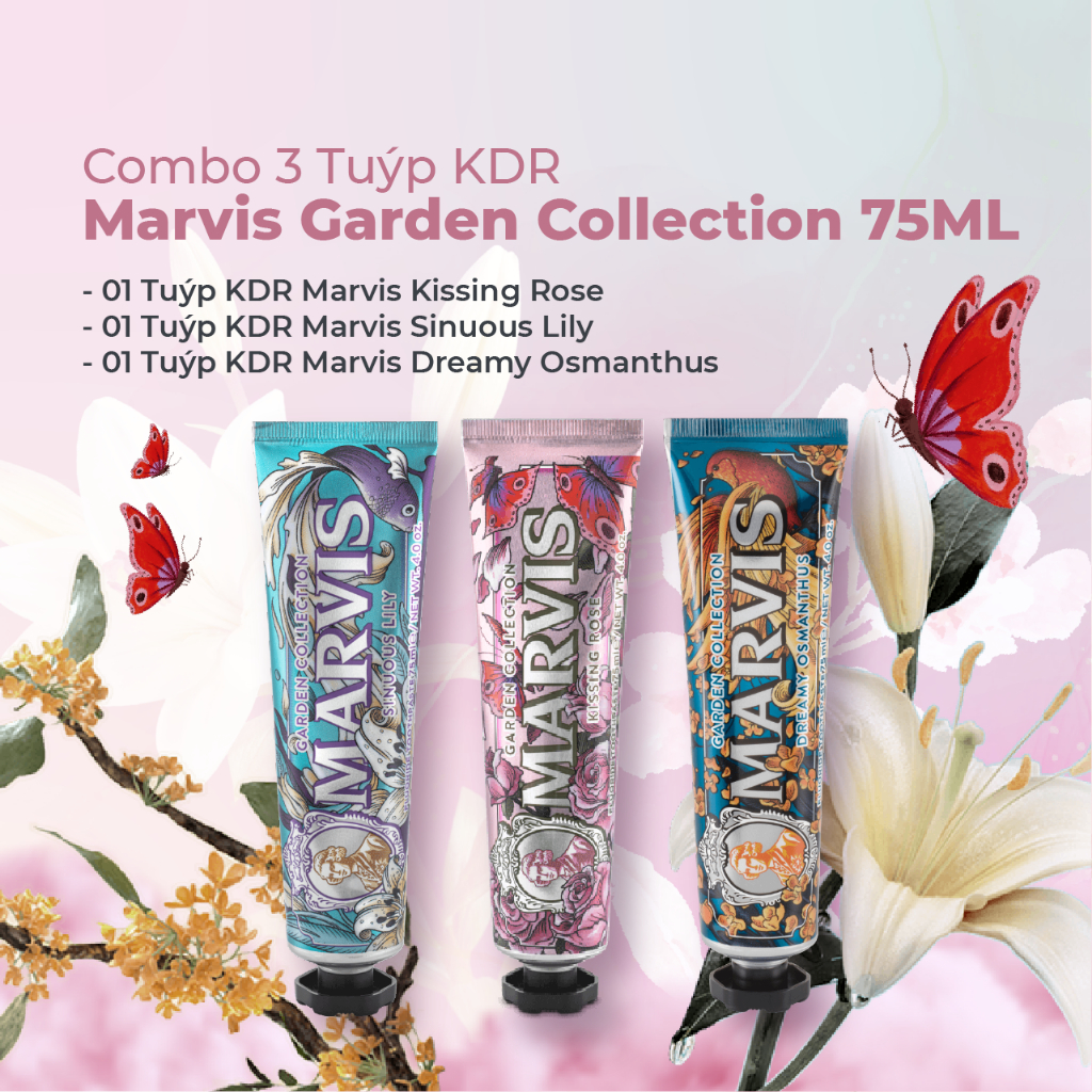 Combo 3 Tuýp Kem Đánh Răng Marvis Garden Collection 75ML - 3 Hương Hoa ...