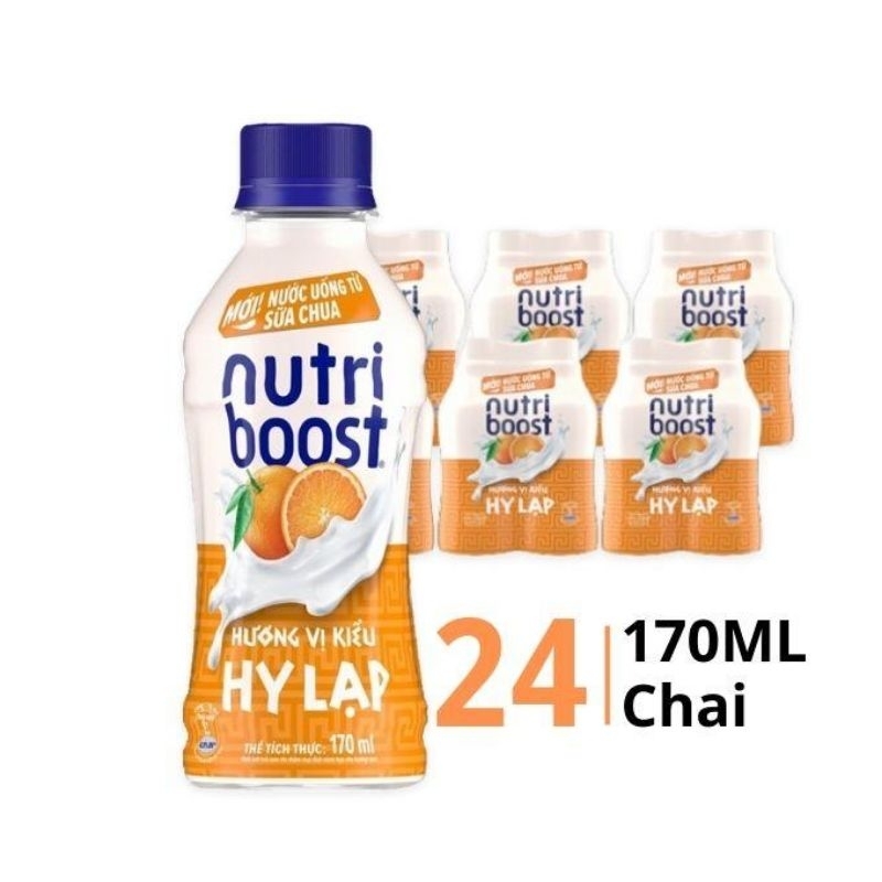 Lốc 24 Chai Thức Uống Từ Sữa Chua Nutriboost Vị Cam 170ml/chai | Shopee ...
