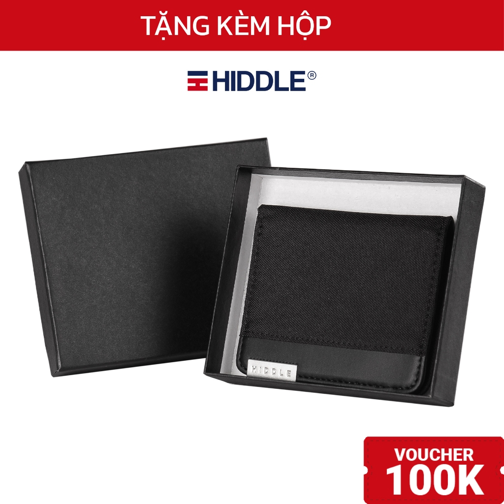 Ví nam dáng đứng cao cấp HIDDLE vải canvas phối da nhỏ gọn, nhiều ngăn ...