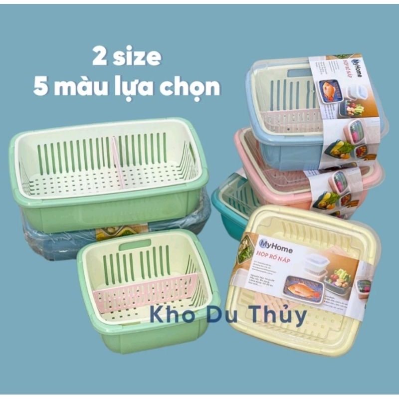 Hộp thau rổ nắp đựng thực phẩm có vách ngăn rau cũ quả | Shopee Việt Nam