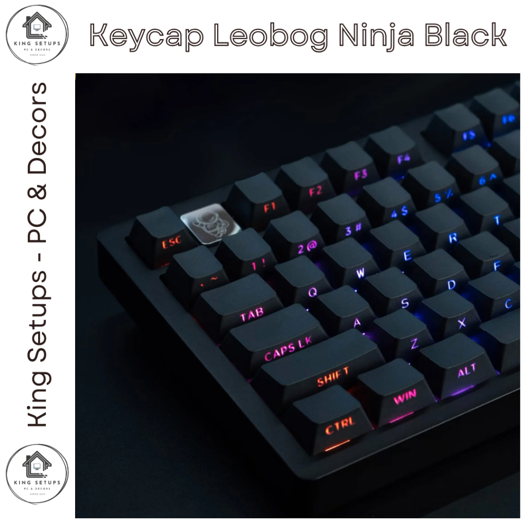 Keycap xuyên led mạch xuôi Leobog Ninja black cherry profile nhựa pbt ...