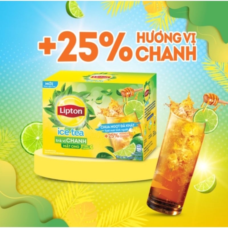 Hộp 16 Gói Trà Lipton Hòa Tan Ice Tea Chanh Mật Ong/ Vị Đào Gói 12gr ...