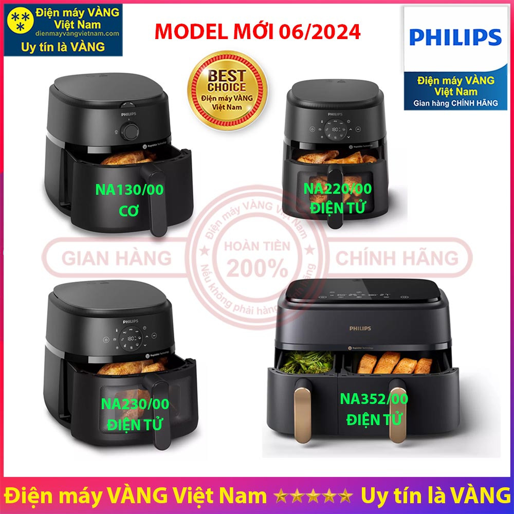 Nồi chiên không dầu Philips Airfryer NA130 NA220 NA230 NA352 dung tích ...
