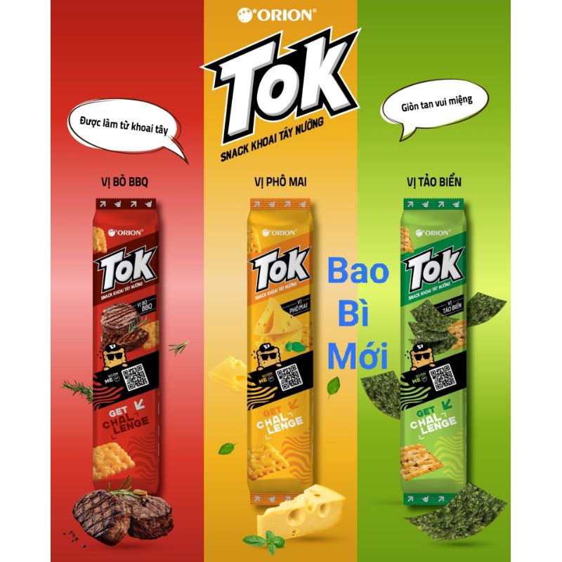 [DATE MỚI] Combo 2 Bánh Tok Orion , 3 Vị Siêu Thú Vị - Vị Phô Mai , Bò ...