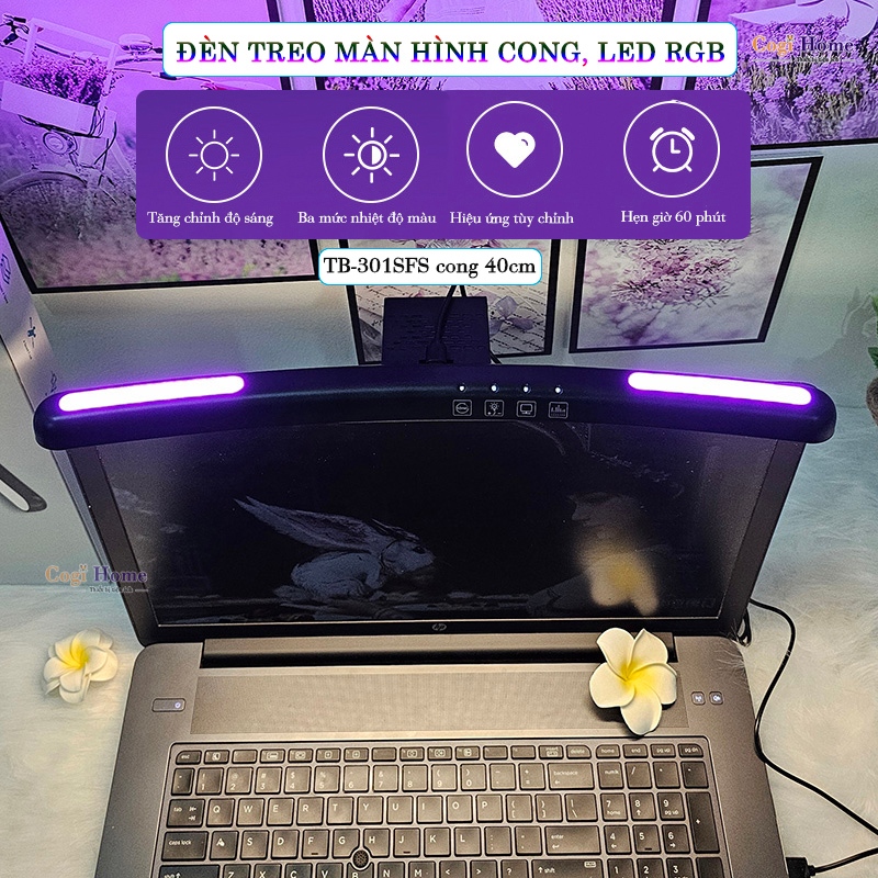 Đèn Treo Màn Hình Cong Kẹp Màn Hình PC Có Đèn LED RGB Điểu Chỉnh Độ ...