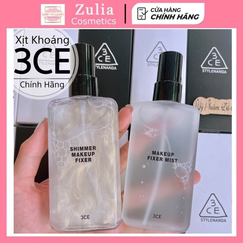 Xịt Khoáng Khóa Nền 3CE Makeup Fixer Mist 100ml Hộp Trắng Có Nhũ Tạo Hiệu Ứng Căng Bóng (Chính ...