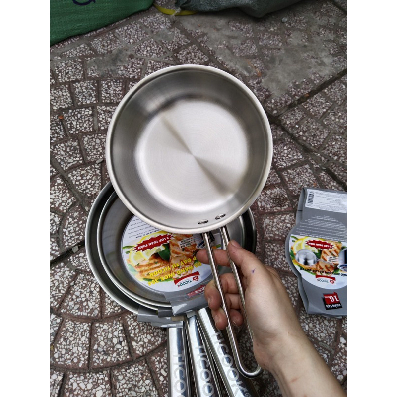 CHẢO TICOOK 3 LỚP INOX 304 ĐÁY TỪ CẠN SIZE 16-26cm | Shopee Việt Nam