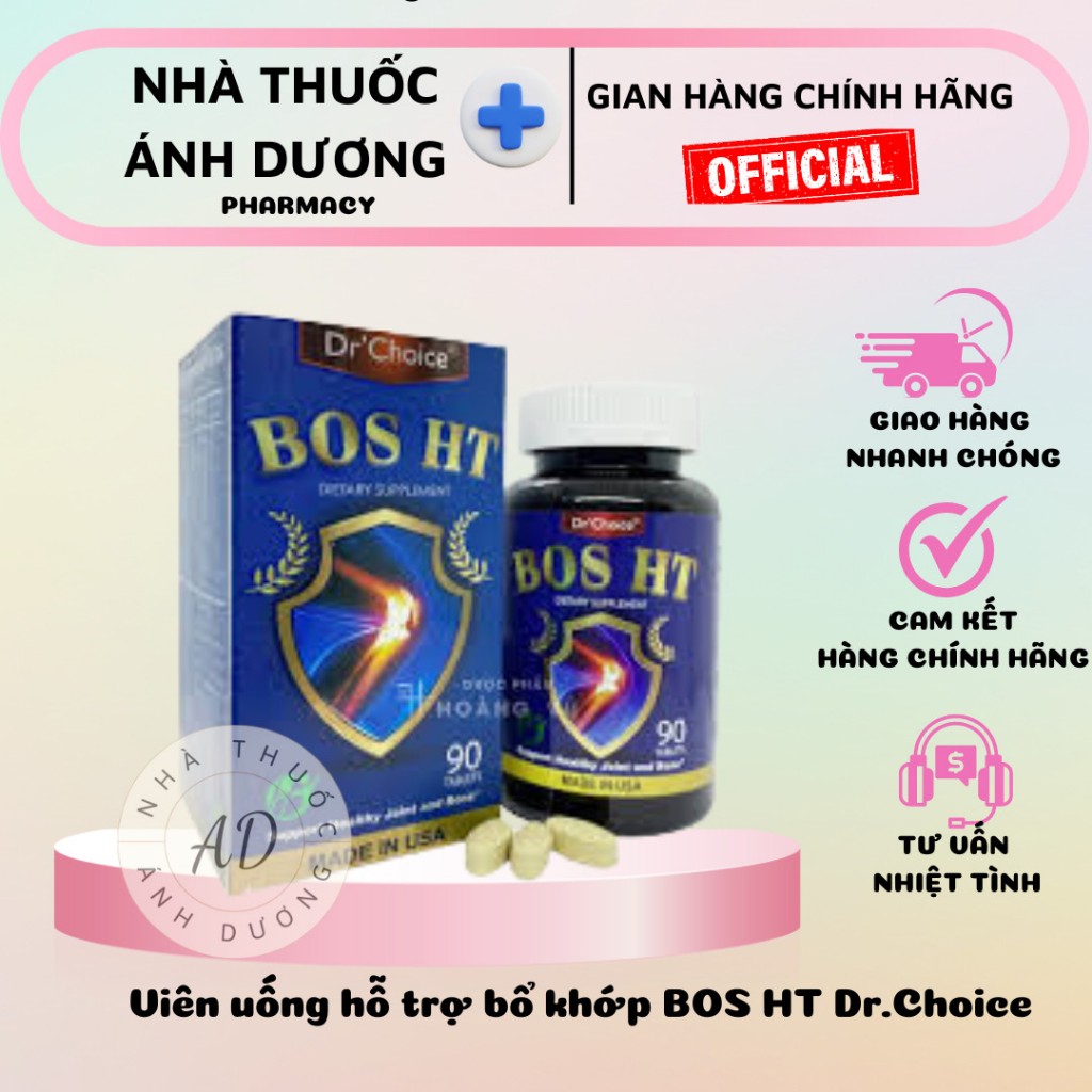 BOS HT viên uống bổ khớp - thoái hóa khớp, khô khớp [USA](hộp 90 viên ...