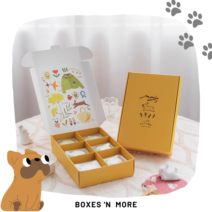 Hộp đựng bánh MERCY AUTUMN bằng giấy có quai xách, hộp đựng bánh trung ...