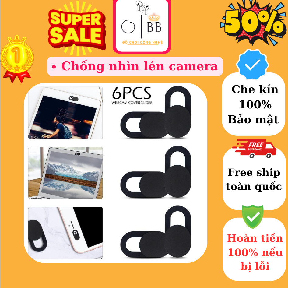 [Che camera] Bộ 5 thanh gạt chống nhìn trộm camera Laptop, điện thoại ...