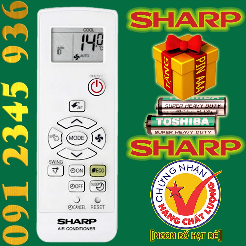 Remote SHARP - Điều khiển SHARP "HÀNG ĐẸP" cho điều hòa. (Mẫu số 11 ...
