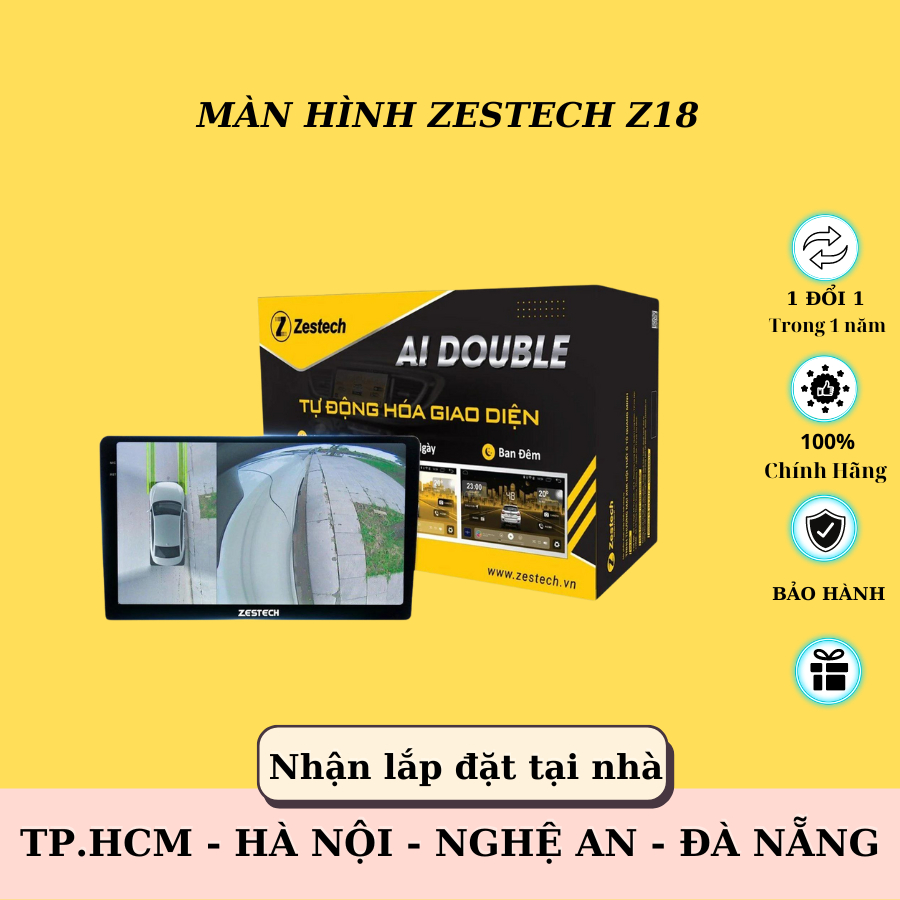 Màn Hình Zestech Z18 liền camera 360 tặng kèm áp suất lốp | Shopee Việt Nam