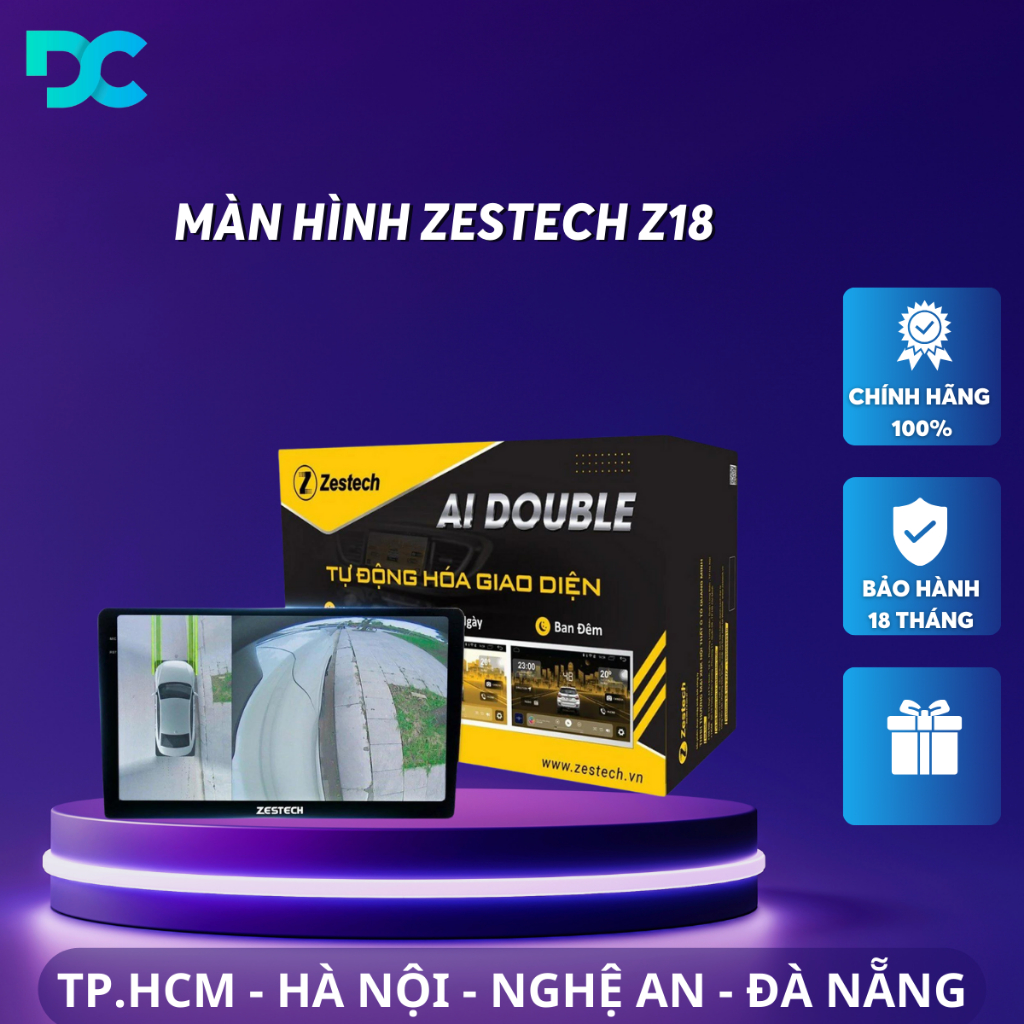 Màn Hình Zestech Z18 liền camera 360 tặng kèm áp suất lốp | Shopee Việt Nam