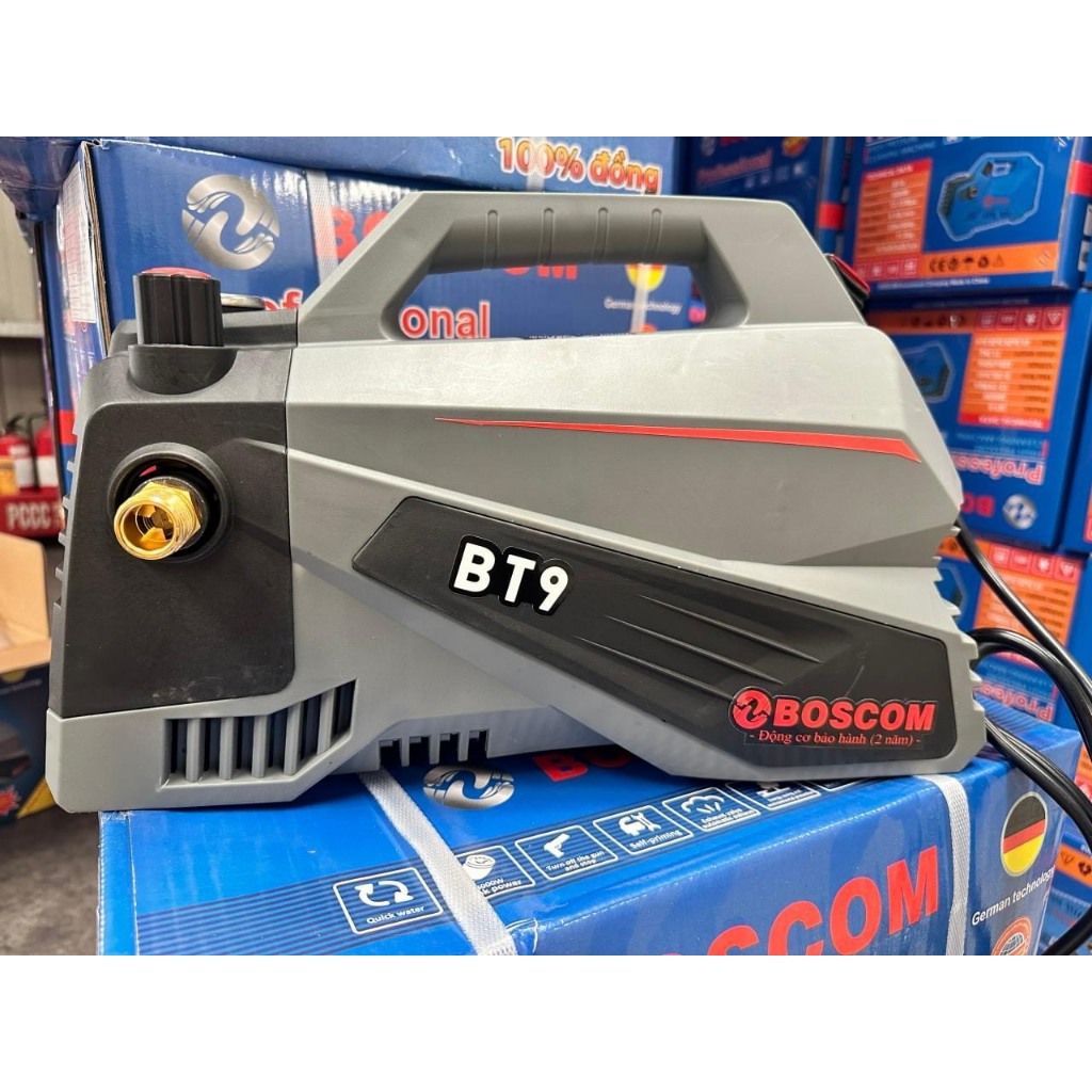 Máy Rửa Xe Chỉnh Áp BOSCOM BT9 3000W / nặng 10.4kg thân máy / Thiết Kế Nhỏ Gọn / Có Chỉnh Áp ...