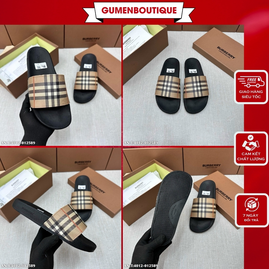 Dép Nam BBR Kẻ Sọc Hàng Loại 1 Full Box, Dép Lê Quai Ngang BBR Đế Casu ...