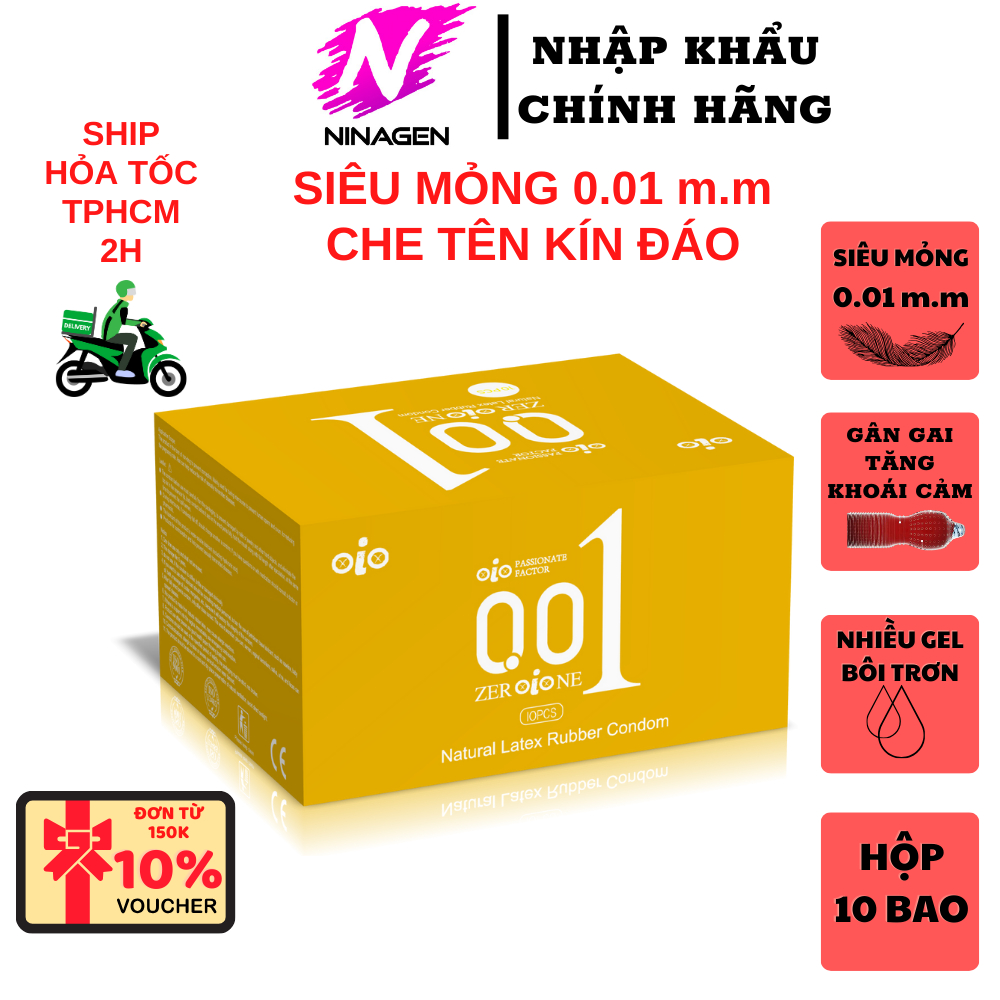 Bao cao su siêu mỏng 001 OiO nhiều gel bôi trơn, bcs kéo dài quan hệ ...