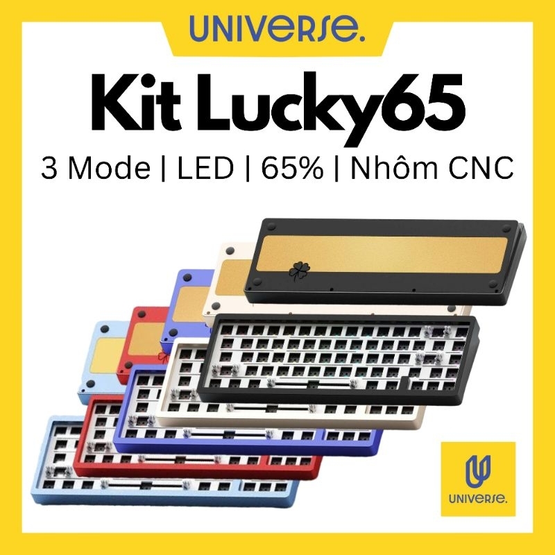 Kit lucky65 - Kit bàn phím cơ lucky 65 khung nhôm cnc, 3 mode kết nối ...
