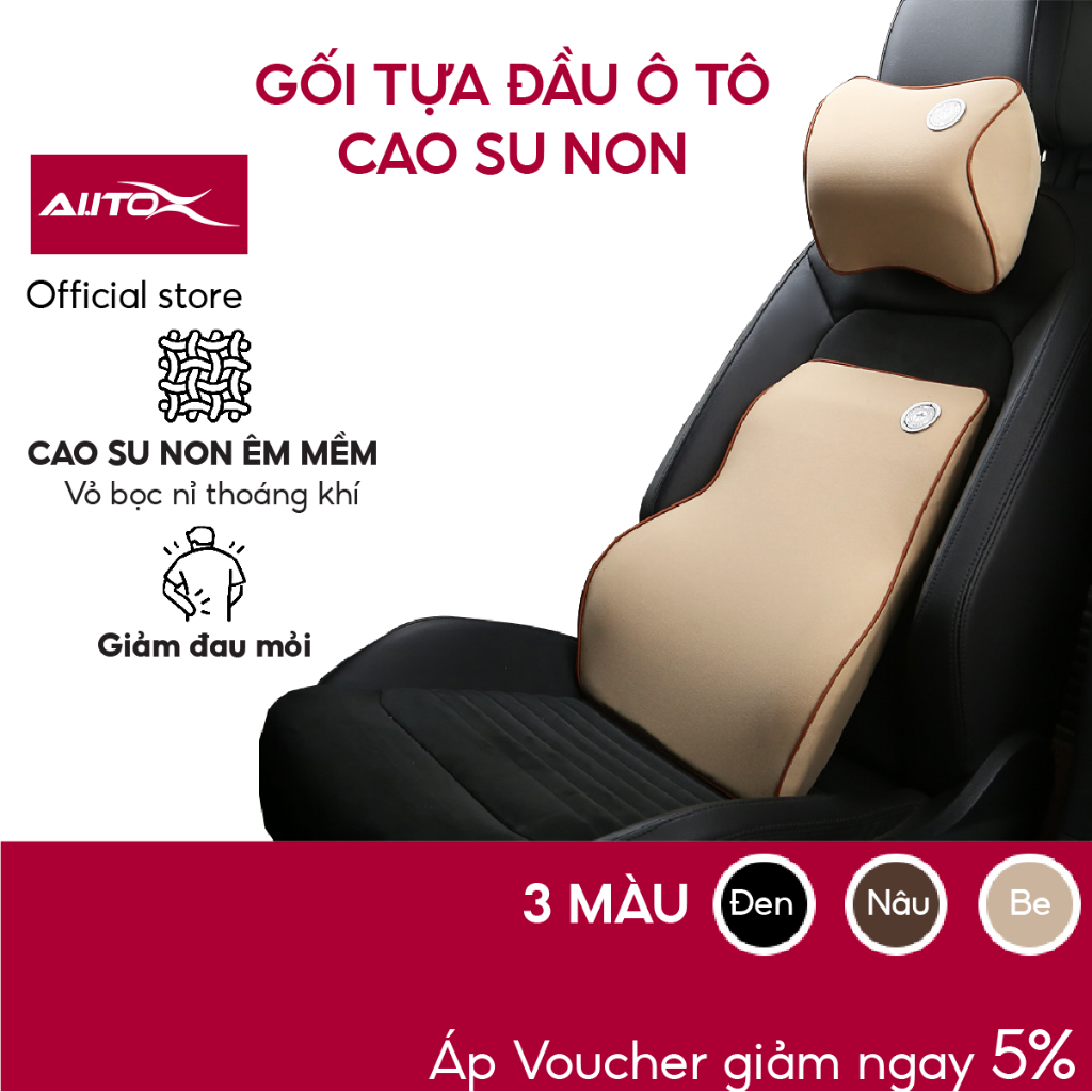 Gối tựa đầu ô tô cao su non AutoX êm mềm thoải mái giảm đau mỏi cổ vai gáy | Shopee Việt Nam