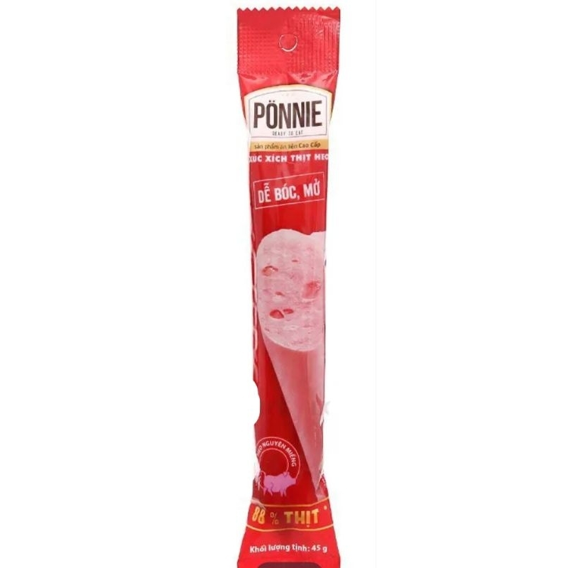 Xúc xích tiệt trùng Ponnie vị thịt heo 88% cây 45g | Shopee Việt Nam