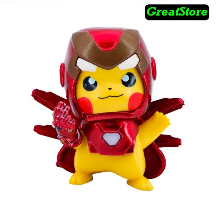 [ Sẵn ] Mô hình Pikachu Cosplay IronMan Mk85 Pikachu Figure 10 cm ...