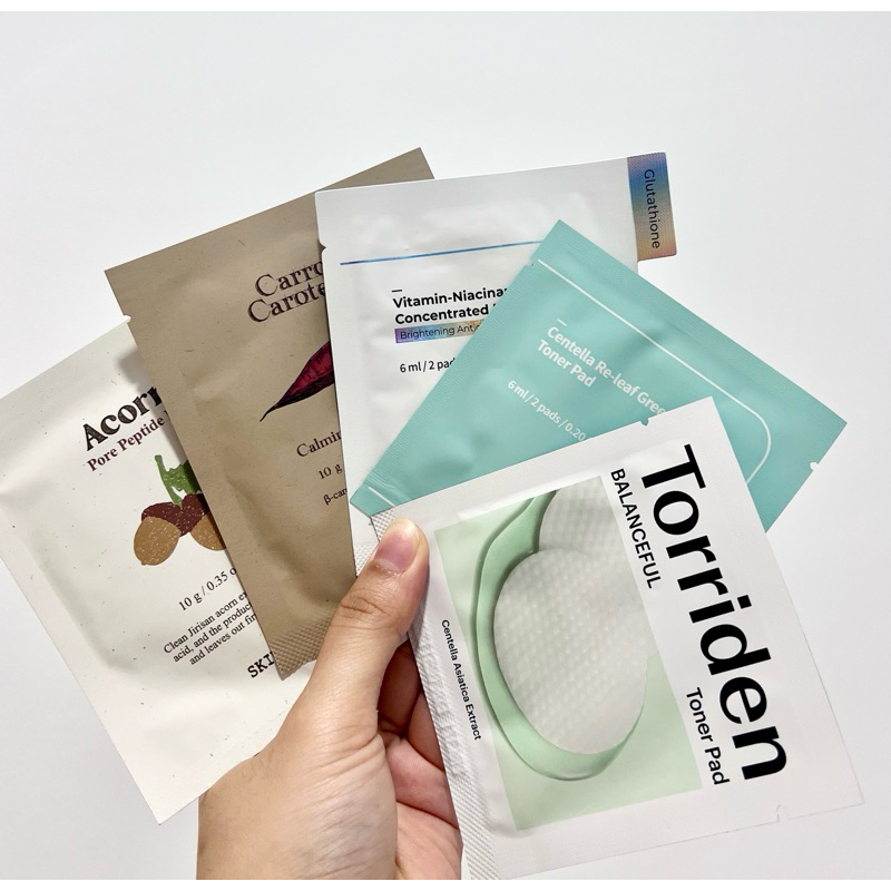 Sample Toner Pad các loại, Skinfood, Numbuzin, Medicube 2 miếng/ túi ...