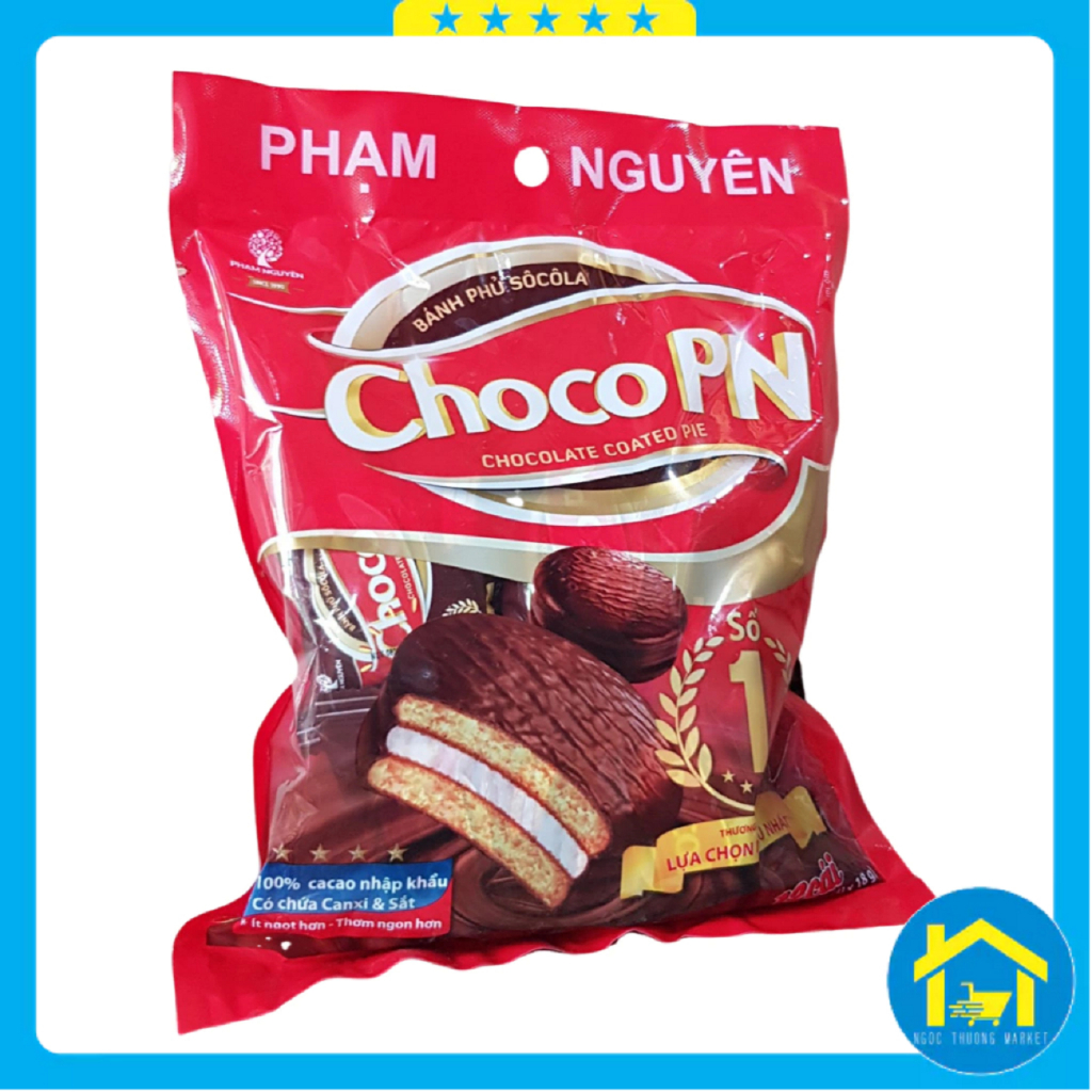 Bánh sô cô la Choco PN, Bánh Phạm Nguyên 216g (12 cái x 18g) | Shopee ...