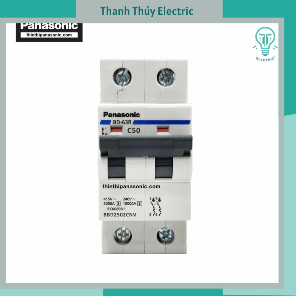 Cầu dao CB tự động Panasonic Atomat loại 2 cực - CB 2 tép 10A 16A 32A ...