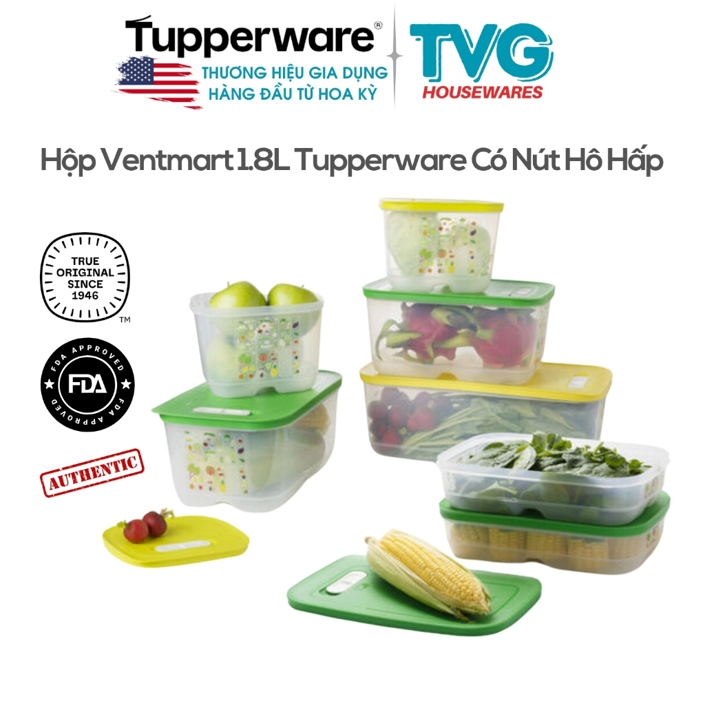 Hộp trữ mát có nút hô hấp Tupperware Ventsmart lẻ size dung tích 800ml ...
