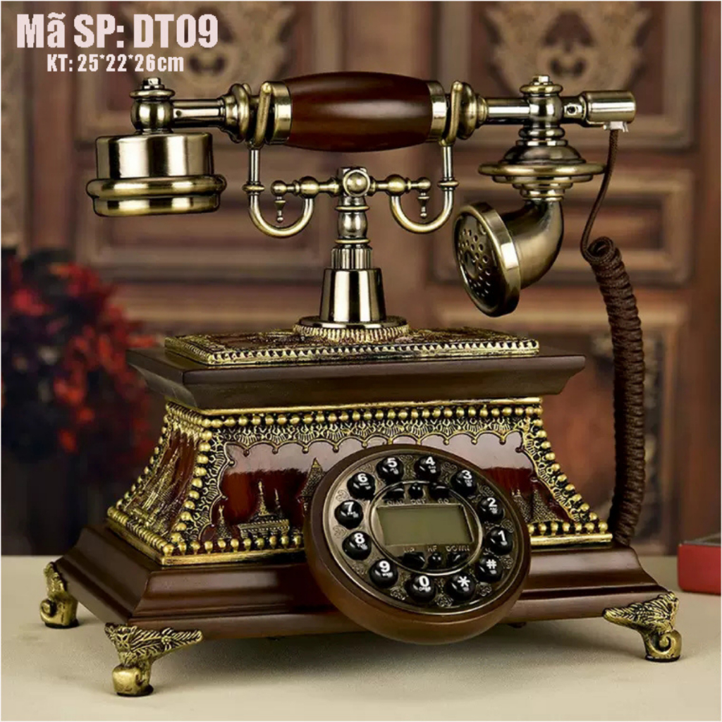 Điện thoại để bàn tân cổ điển LẮP SIM DI ĐỘNG phím bấm cao cấp DT09, Điện thoài bàn lắp sim di ...