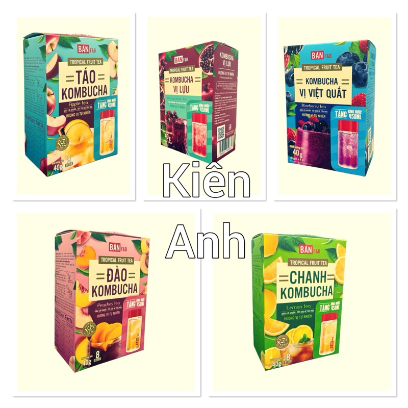 Trà lên men Kombucha Ban F&B các vị hộp 40g (8 stick) tặng bình nước | Shopee Việt Nam