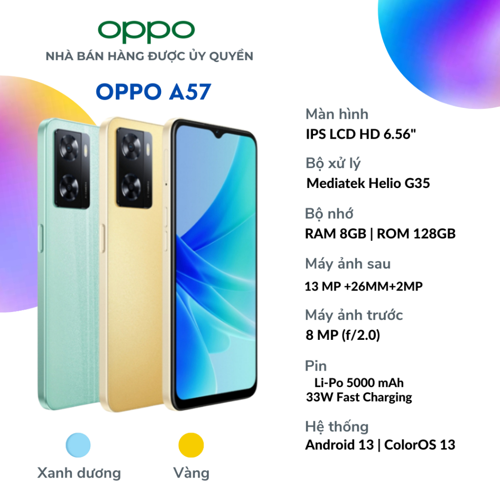 Điện Thoại 0PP0 A57 (4GB/128GB) - Chính Hãng - HD+ IPS LCD 6.56 inch ...