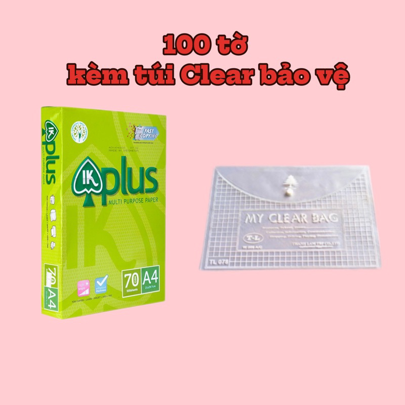 [Tách lẻ 50 /100 tờ ] giấy A4/A5 IKPlus 70gsm chuyên dùng in ấn A5=1/2 A4 (ĐỌC KĨ NHÉ M.N ...