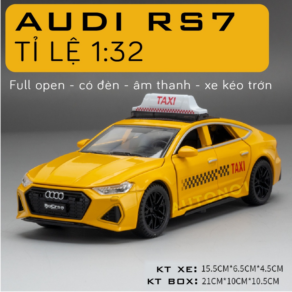 Mô hình xe ô tô dịch vụ taxi Audi RS7 super sport full open - có đèn ...