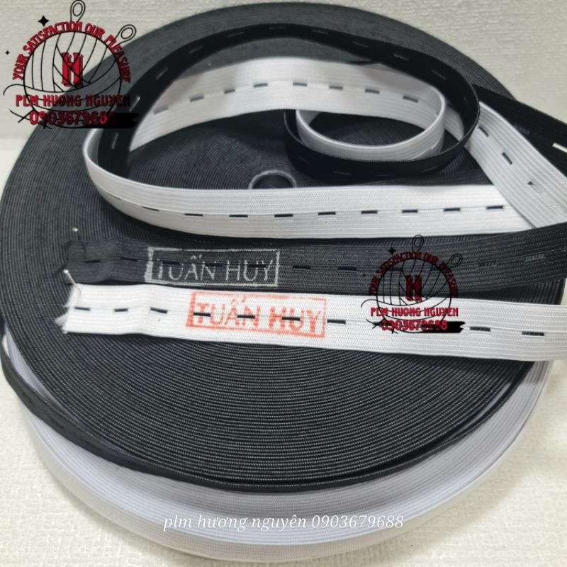 ( bành 40m chun lổ ) Dây thun chun dệt kim tuấn huy thun bầu có lỗ khuy 2cm điều chỉnh vòng eo ...