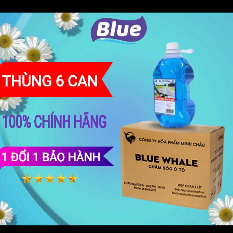 [GIẢM GIÁ]Thùng 6 Can 2 Lít Nước Rửa Kính Chính Hãng Blue Whale ...