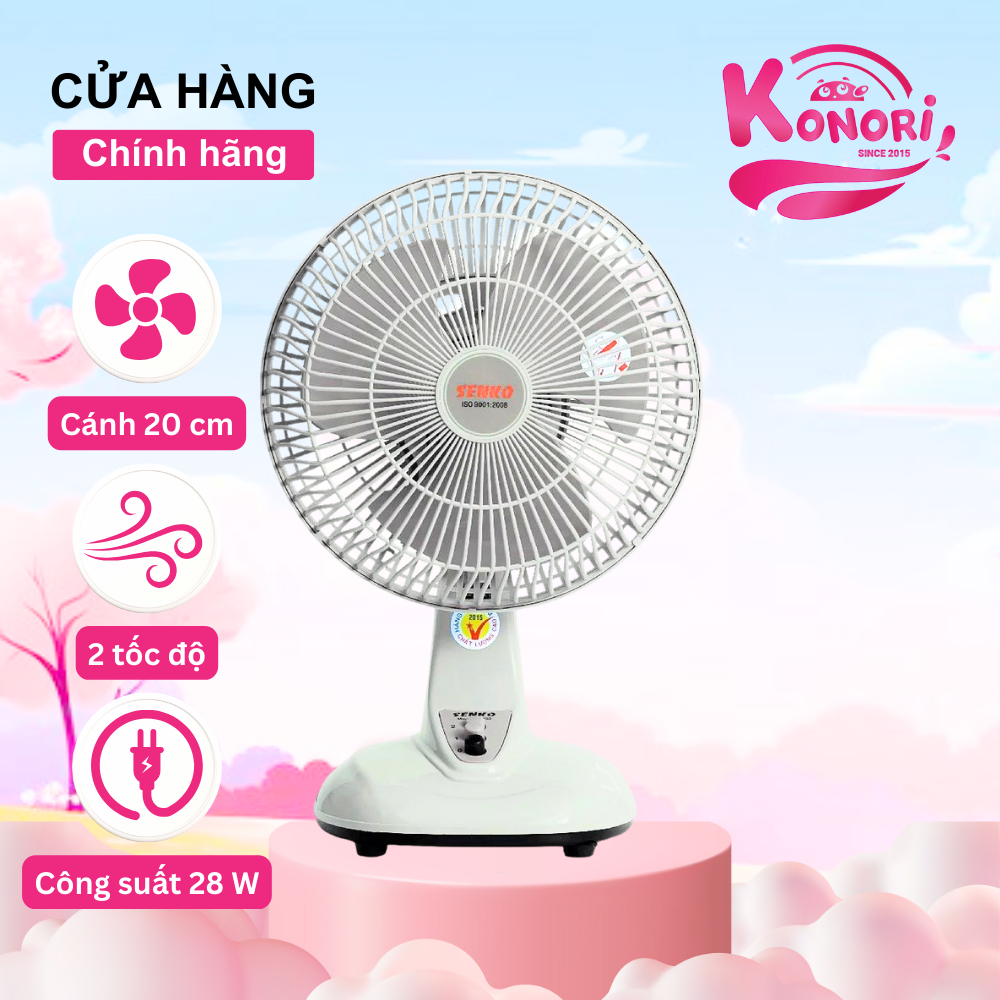 Quạt bàn Senko B102, quạt mini để bàn công suất 28w nhỏ xinh, gió mạnh ...