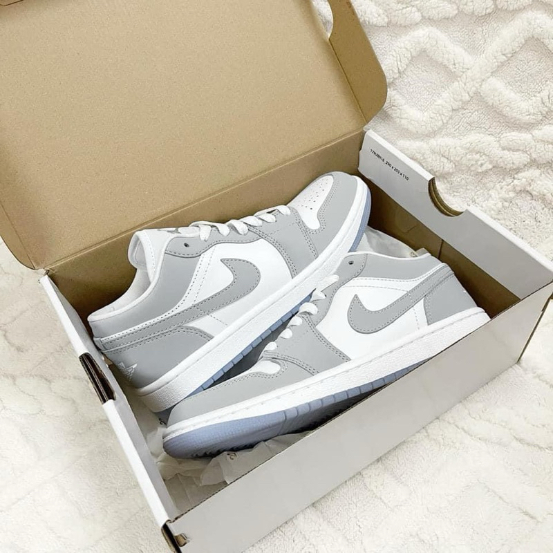 [ Hàng chính hãng ] Giày Air Jd1 Low White Wolf Grey full box | Shopee ...