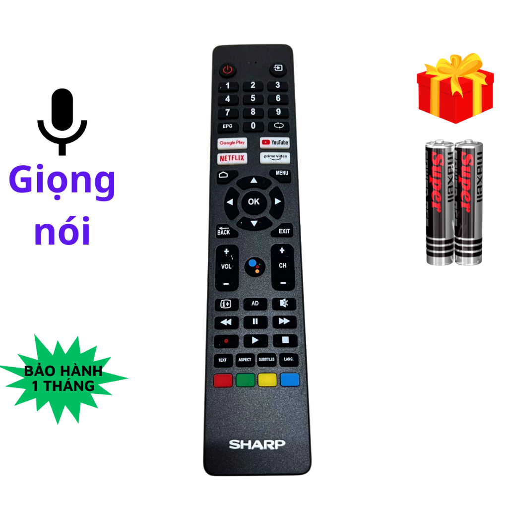 Remote điều khiển tivi SHARP Mã 06, Giọng nói, điều khiển TV SHARP ...